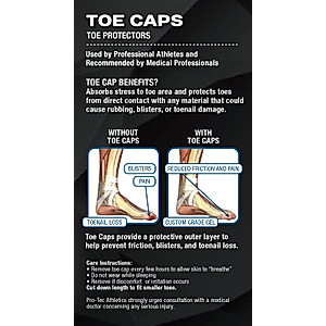 Pro-Tec Athletics Womens Cap Toenail Protection, Clear, Pack Of 4 US
