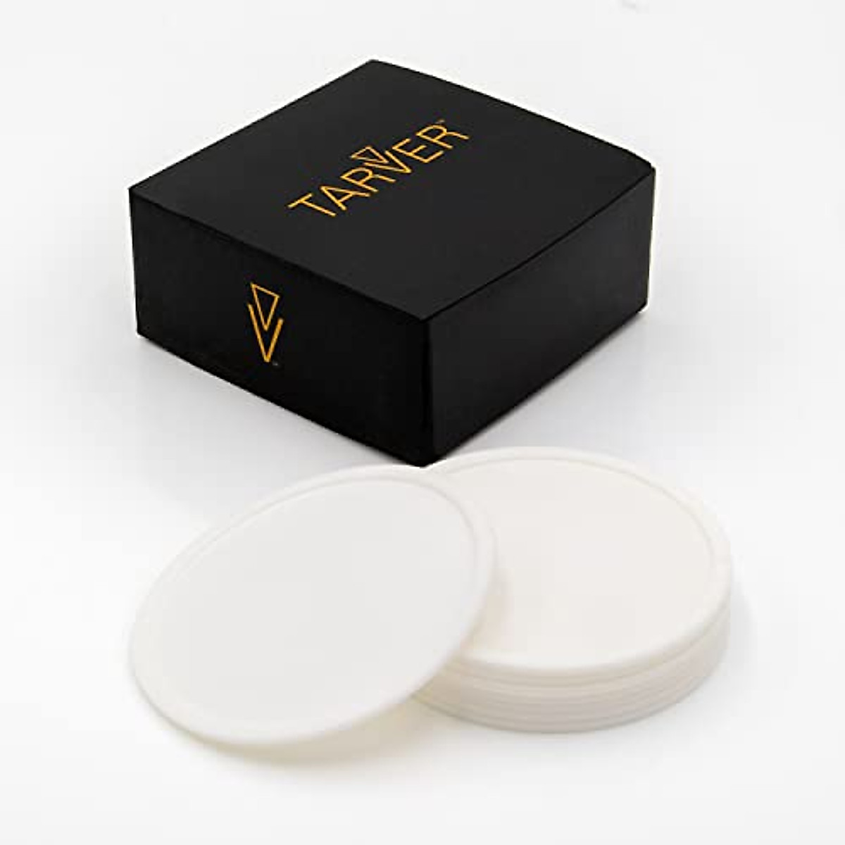 TARVER - Drink Silicone Coasters Set of 8 - Tabletop Protection, Soft Coasters, Slip Resistant, Easy Wash and Fits Any Size Drinking Glass (White, 4 W x 4 H x 0.2 D), 4Wx4Hx0.2D