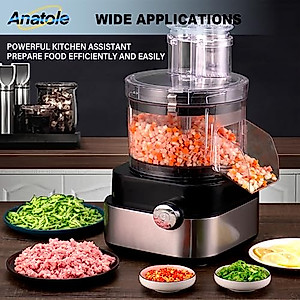 Anatole Commercial Food Processor 20-Cup Electric Vegetable Dicer Chopper 600W 5 in 1 Professional Veggie Shredder Grater Multifunctional Meat Grinder Blender with 5 Stainless Steel Blades