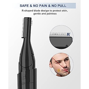 GAERUO Electric Eyebrow Trimmer, Painless Portable Eyebrow Shaper Trimmer Kit for Women Men, Eyebrow Hair Trimmer with Battery for Face Lips Armpit Leg Body
