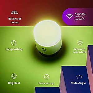 LIFX Color, A19 1100 lumens, Wi-Fi Smart LED Light Bulb, Billions of Colors and Whites, No bridge required, Works with Alexa, Hey Google, HomeKit and Siri multicolor (2 Pack)