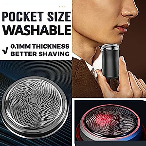 Pocket Size Washable Electric Razor, Mini Portable Electric Shaver for Men, Small Form Factor But Clean Shave, Easy to Clean, Suitable for Carrying Around. (Green)