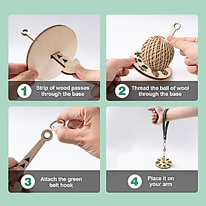 GTUDOR Portable Yarn Holder with Wrist Strap, Yarn Ball Holder for Crocheting, Wooden Yarn Holder, Yarn Storage Organizer Crochet Accessories for Craft Lovers