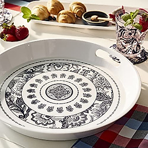 Vera Bradley Women's Indoor/Outdoor Melamine Tray, Java Navy & White, One Size