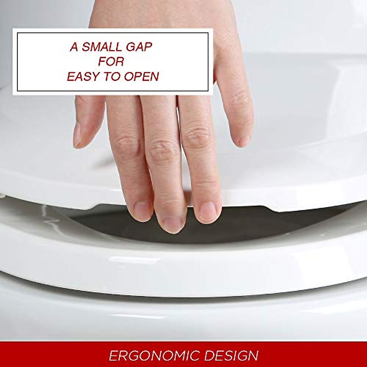 WSSROGY Elongated Toilet Seat with Lid, Slow Close Seat and Lids, Fits Standard Elongated or Oblong Toilets, Oval, Plastic,White