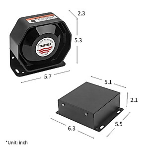 YHAAVALE 9200E Amplifier Police Siren & Metal Ultra Slime Octagon Compact Flat Speaker,DC12V 100W Multi-Tones Wired Control with Mic Loudspeaker Emergency Electronic PA System for Police Cars