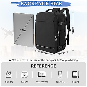 Sinaliy Personal Item Backpack, 40L Large Travel Backpack for Women Men, Waterproof Carry on Backpack for College, Business, Work
