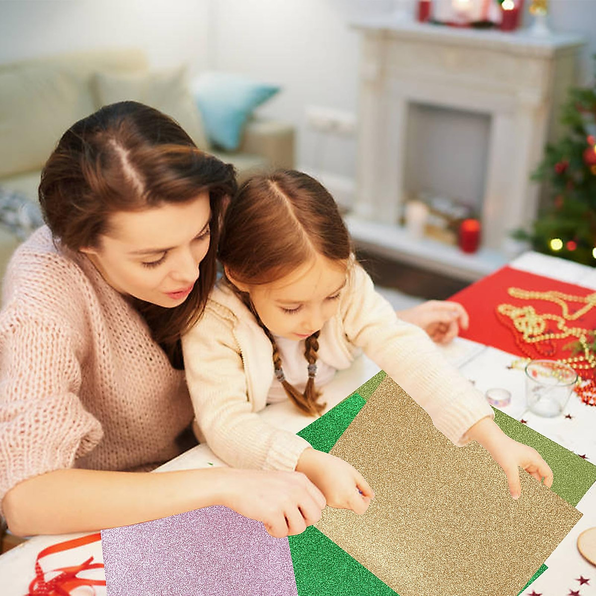 DIYASY 20 Pcs Glitter Faux Leather Sheets, Shiny PU Leather Fabric Sheet for DIY Crafts Wedding Sewing Making Earrings Cricut Bows Clips Christmas Decoration Party Favors, 8.3 x 11.8 Inches