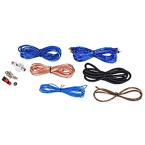 Rockville RV8.2A 800 Watt Dual 8" Car Subwoofer Enclosure+Mono Amplifier+Amp Kit black