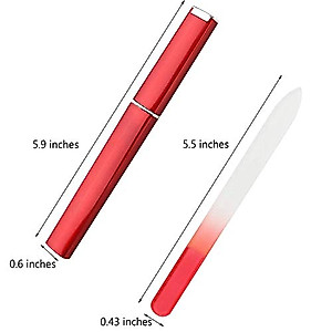 6 Pack Glass Nail File With Case, Crystal Fingernail Files Set, Double Sided Finger Nail Files, Professional Manicure Nail Care, Christmas Thanksgiving Stocking Stuffers Gifts for Women