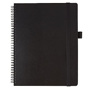 Office Depot® Brand Hard Cover Premium Business Notebook, 8 1/2" x 11", 1 Subject, Narrow Ruled, 120 Pages (60 Sheets), Black