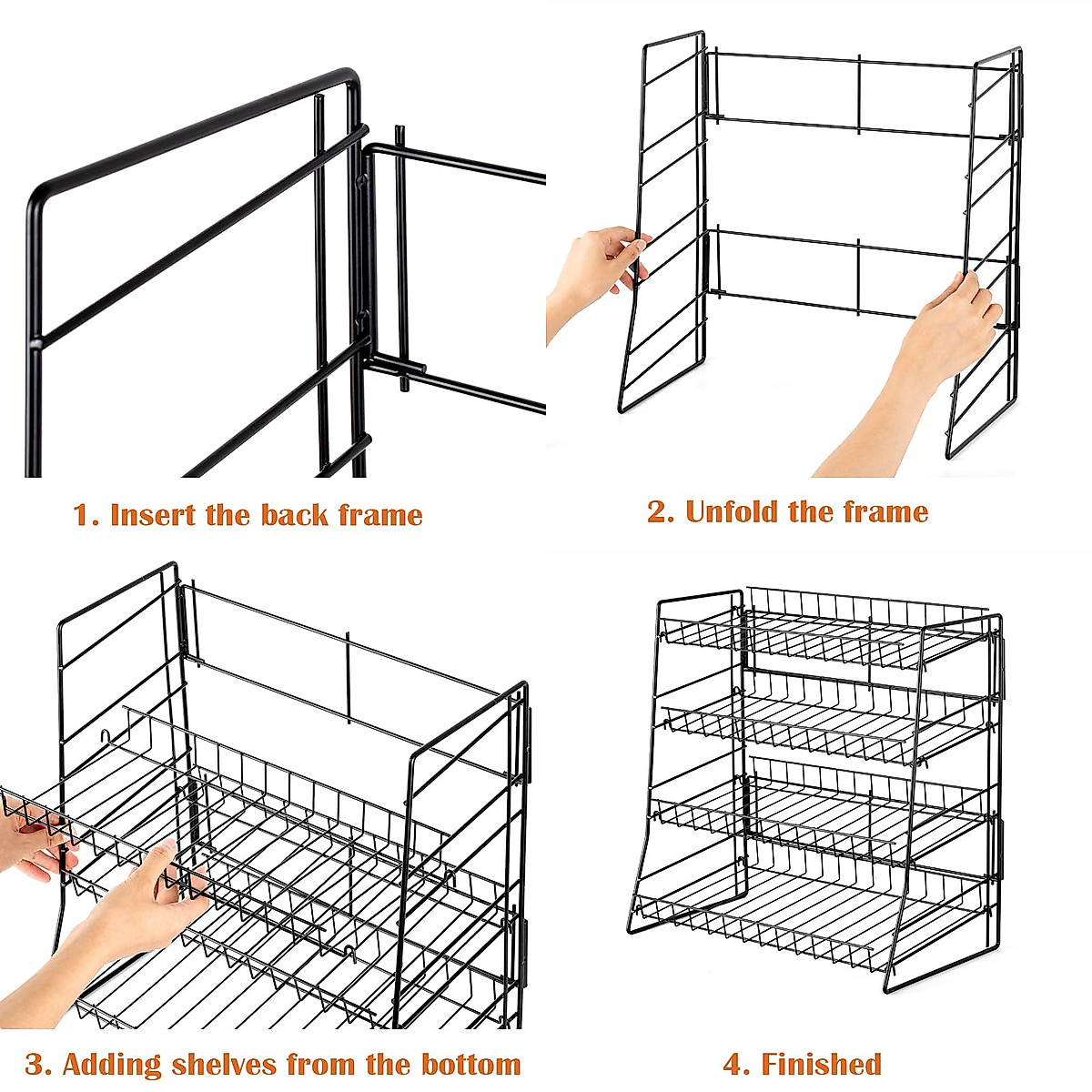 Glolaurge Candy Display Rack, Snack Display Stand, Wire Chip Organizer for Countertop, Stores, Office