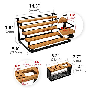J JACKCUBE DESIGN Craft Paint & Brush Organizer 5 Tier Storage Rack, Holds 50 Citadel, Vallejo Paint Bottles and 17 Paint Brushes Tools Holder (Black) -MK1031A