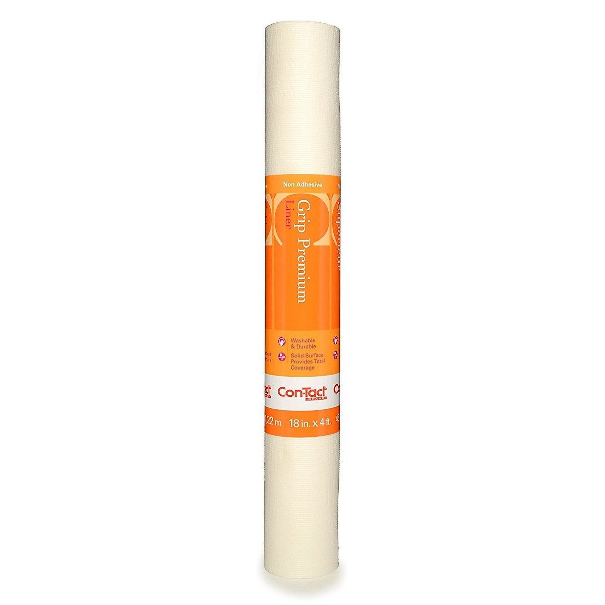 Con-Tact Brand Grip Premium Solid Shelf Liner, 18" x 4', White, 13