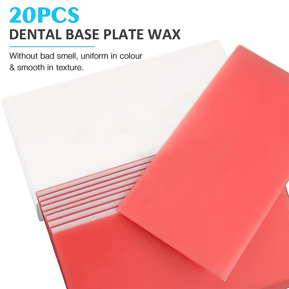 ANNWAH 20PCS Dental Base Plate Wax - Molding Casting Wax Sheet Denture Material Red Utility Wax Sheets Lab Dentist Auxiliary Material