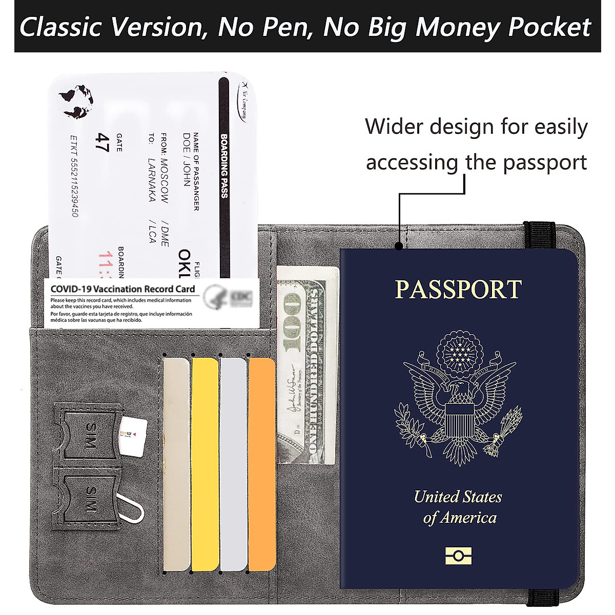 Passport Holder Cover Wallet Travel Essentials RFID Blocking Leather Card Case International Travel Must Haves Travel Accessories for Women Men(101#Coffee Grey)