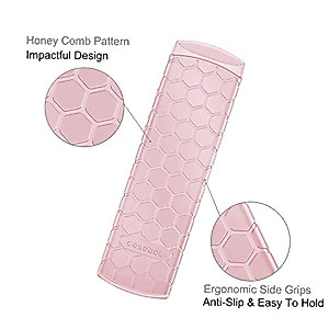 CaseBot Remote Case for Roku Voice, Roku Express HD / 4K+, Ultra LT Enhanced Voice, Express 3930, Premiere+ 3921, Streaming Stick+ Remote, Honey Comb Anti Slip Shockproof Silicone Cover, Pink Sand