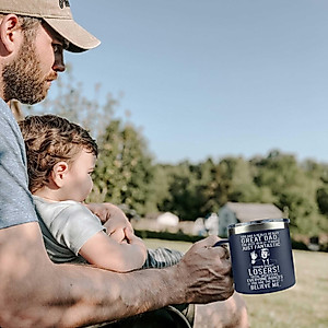 AMAZPRINTS Gifts for dad from Daughter, Son, Kids - Dad Gifts for Fathers Day, Christmas - Father gifts from Kids - Dads Birthday Gift - 14oz Stainless Steel Dad Coffee Mug – Insulated