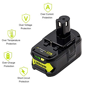 EOHJAR Ryobi battery 18V 6.0Ah 2Pack Replacement Battery for Ryobi 18Volt Cordless Power Tools Lithium-Ion Battery P102 P103 P105 P107 P108 P109 for Ryobi ONE+ Cordless Drill Tool (2Pack)