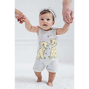 Disney Lion King Simba Newborn Baby Girls Romper and Headband White 3-6 Months