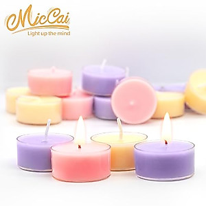 MicCai Vanilla Scented Small Candles - 8 Pack | Burning time 4-5 Hours Each | Made of Natural Soy Wax | Create a Relaxing Atmosphere | Scented Home Decor-Tea Candle-Vanilla Series