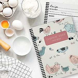 Gotcha Covered Notebooks Softcover Cluckin Good Recipes 8.5" x 11" Spiral Notebook/Recipe Book, 120 Recipe Pages, Durable Gloss Laminated Cover, Black Wire-o Spiral. Made in the USA
