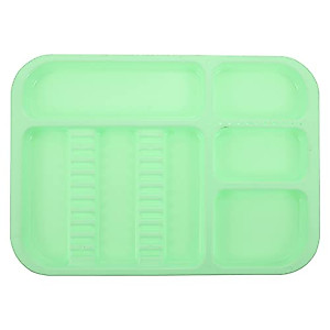 Healifty Instrument Tray Dental Dentist Instrument Tray Autoclavable Tray Plastic Tray Divided Separate Tray Light Green