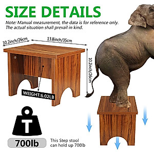 Wooden Step Stools Portable Bedside Bathroom Kitchen Foot Step Stool for Adults Kids Seniors Easy Assemble with Safety Non-Slip Pads (Brown Oak)