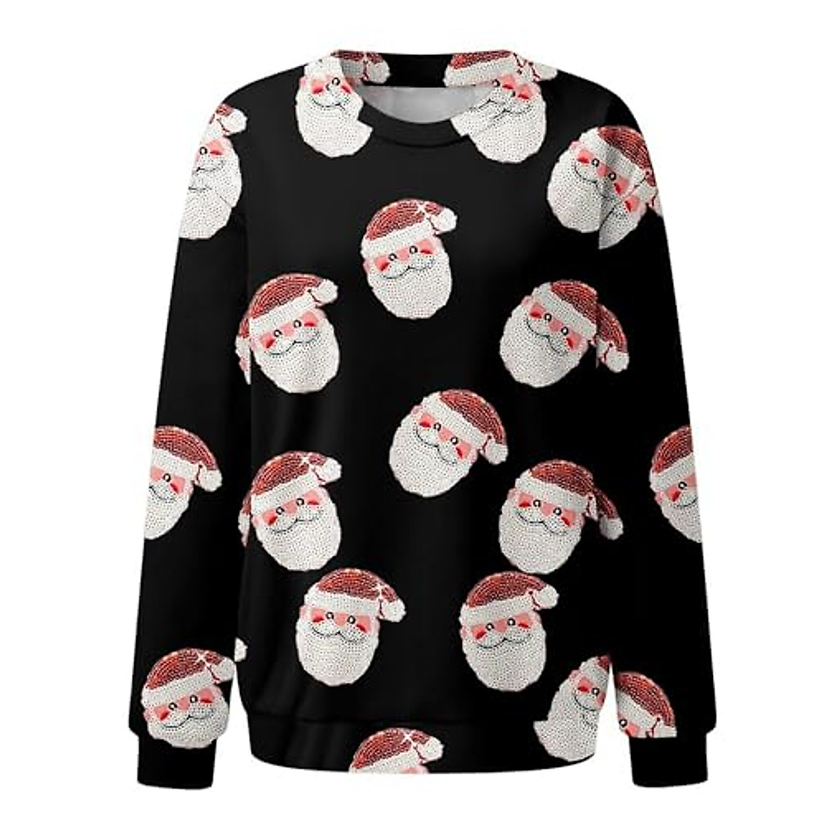 mens gifts for christmas Ugly Christmas Sweater for Women 2023 Cute Santa Claus Print Shirt Casual Crewneck Long Sleeve Pullover Sweatshirts Tops deal of the day prime today