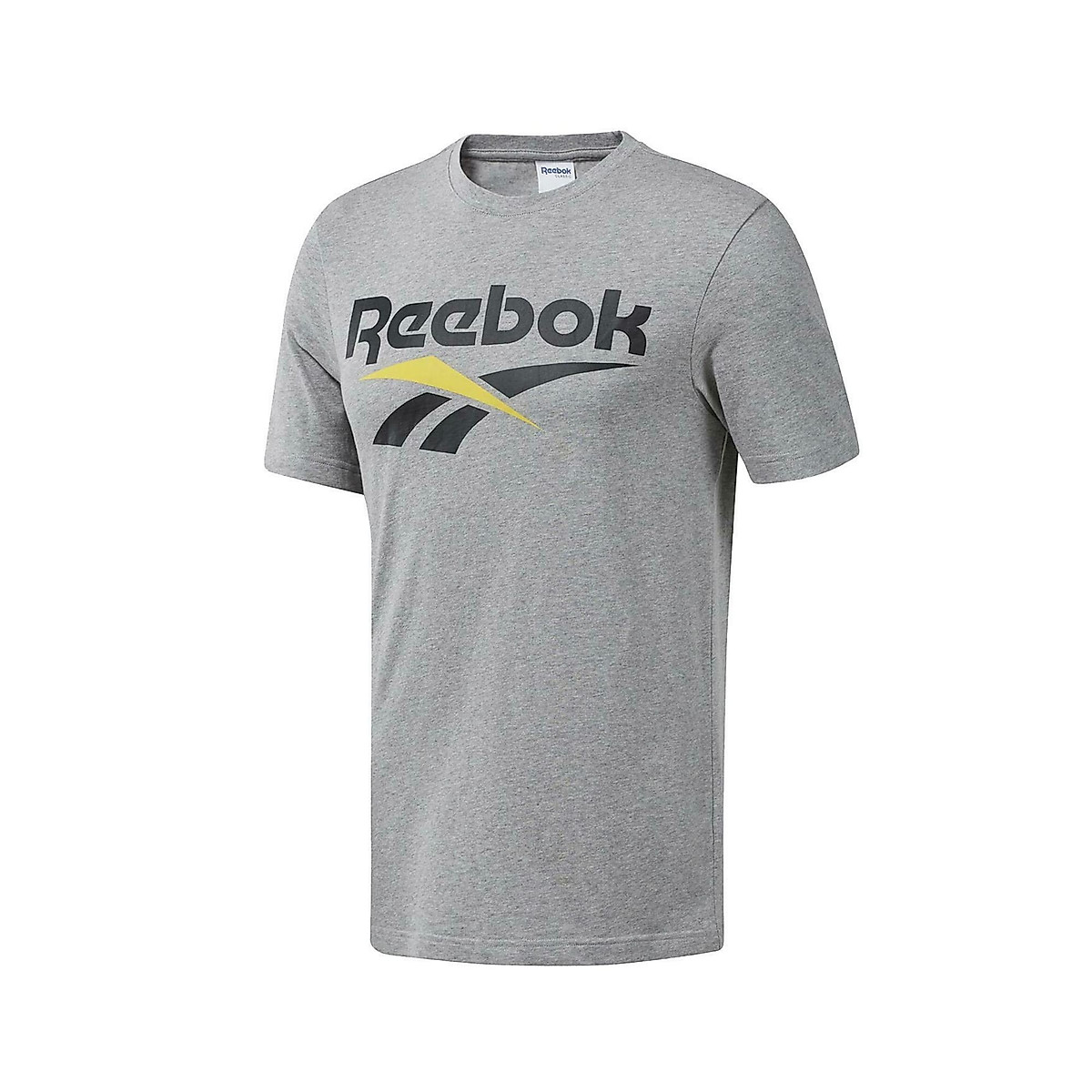Reebok Men's Classics Logo Vector Tee, Medium Grey Heather/Black, X-Large