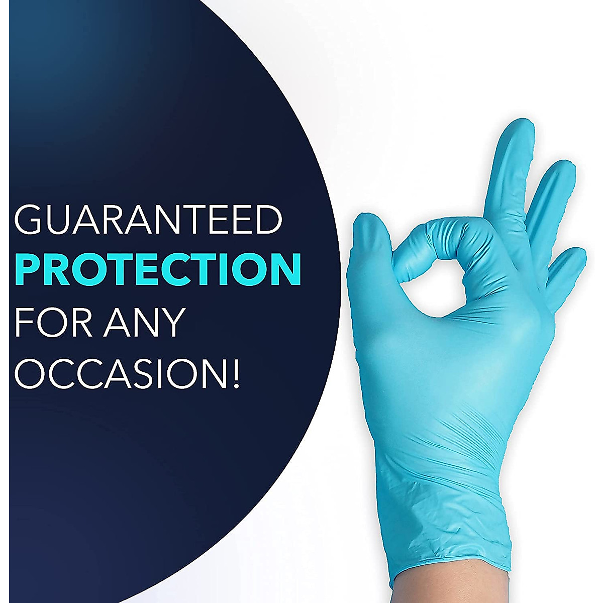 Circlecare Powder-Free Nitrile Disposable Exam Gloves, Industrial Medical Examination, Latex Free Rubber, Non-Sterile, Food Safe, Textured Fingertips, Ultra-Strong, Pack of 200, Blue -