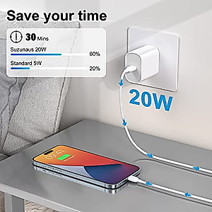 Suzunaus for iPhone Charging Block, 3-Pack 20W USB C Fast Charger Block for iPhone 14/14 Plus/14 Pro/14 Pro Max 13 12 11 SE XS XR X, PD USBC Charging Plug Cube Type C Wall Power Adapter Brick Box