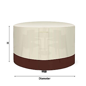 Patio Table Cover Round 74x33in, Patio Covers for Outdoor Furniture, Garden Furniture Covers with Air Vent and Handle, for Patio Dining Set, All Weather Protection