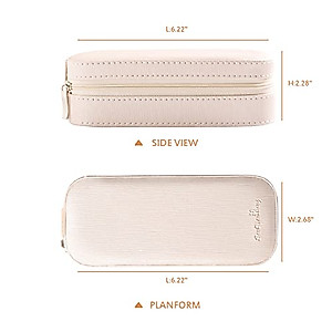 SANQIANWAN Small Jewelry Travel Organizer Box with PU Leather Portable Jewelry Storage Case for Necklace Rings Earrings, Tassels design of jewely case gifts for mother, Girlfriend and lover,16.5*7.5*6