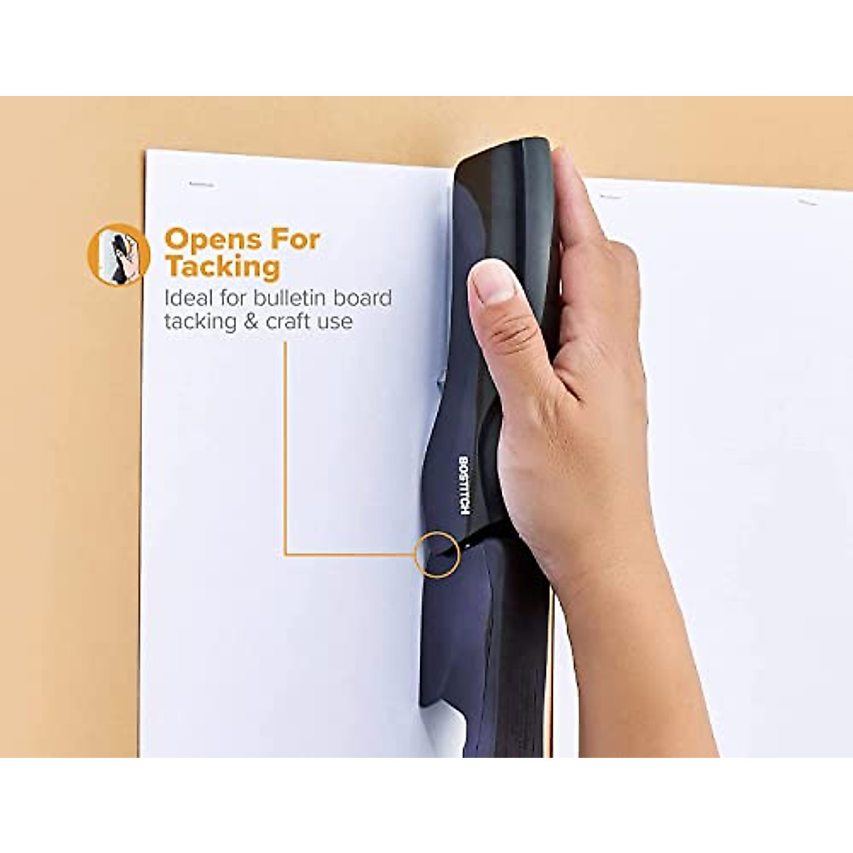 Bostitch Office Stapler Heavy Duty - 40 Sheet Stapler for Desk -Full-Strip - Includes 1260 Staples - Black