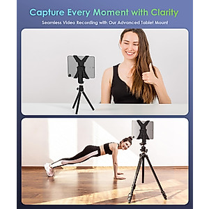 6amLifestyle iPad Tripod Mount Adapter with 360° Rotatable Ball Head, iPad Holder for Tripod, Fits 5” to 7.9” Tablets for Video Recording, Compatible with iPad Mini, Air, Pro 9.7/10.5/11