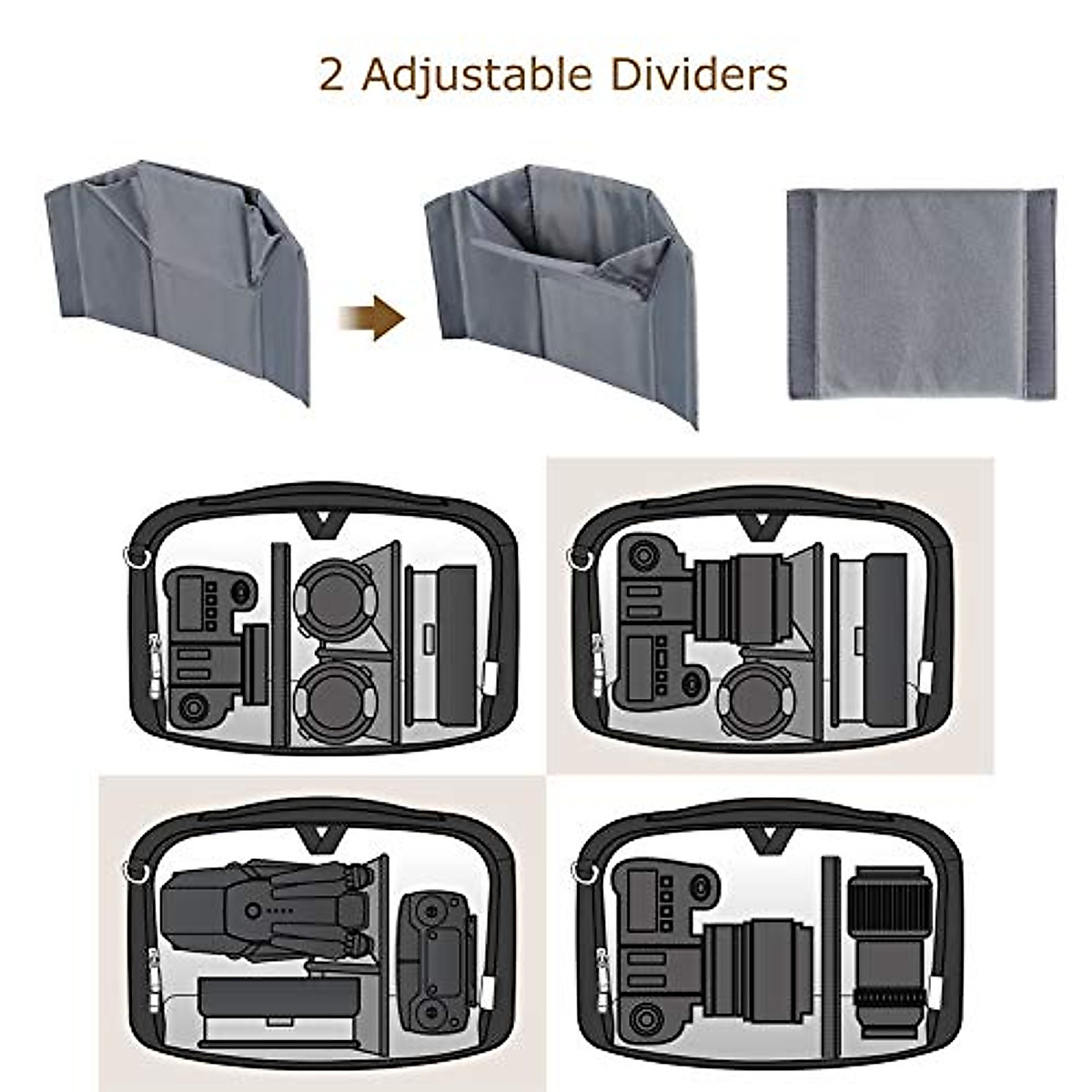 BAGSMART Camera Bag, DSLR Camera Bag, Waterproof Crossbody Camera Case with Padded Shoulder Strap, Anti-Theft Camera Shoulder Bag, Black