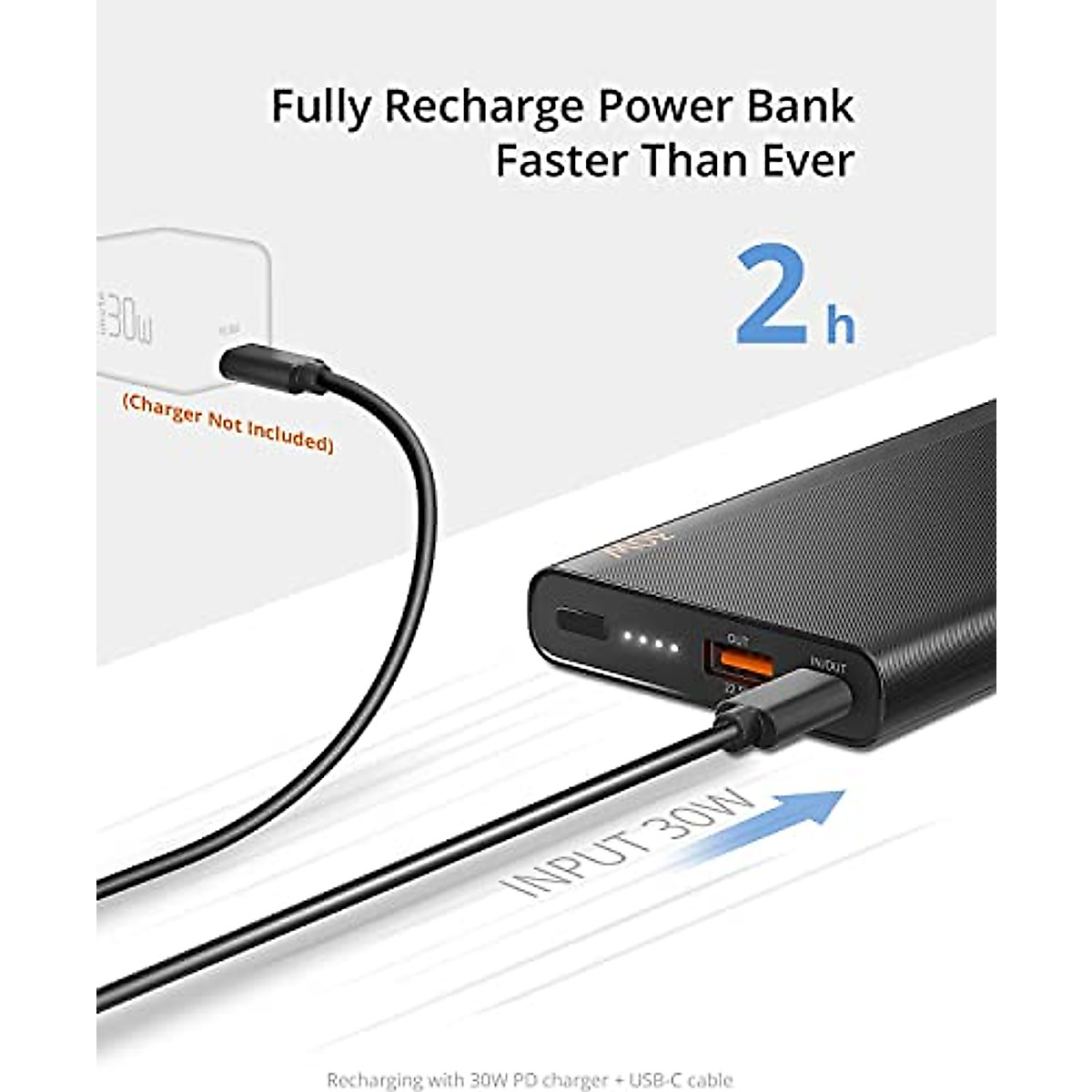 Slim Portable Charger 30W, imuto PPS Samsung Super Fast Charging 30W for Galaxy S22 S21 S20, Portable Charger Flip, Note 9 10 20, A23 53 5G, Portable Charger Pixel 6 7, 30W Power Bank for Samung Pixel