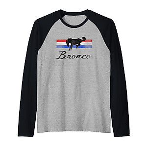 Ford Bronco Logo Stripes Raglan Baseball Tee