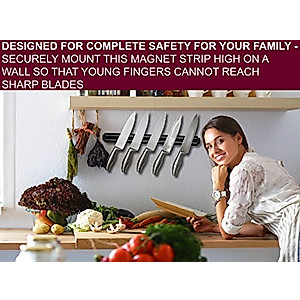 SUMPRI Magnetic Knife Holder (15 Inch X Set Of 4) Magnetic Knife Strip -Strong Powerful Knife Rack Storage Display Organizer-Securely Hang Your Knives On a Multipurpose Kitchen Bar-Safe, Easy Install