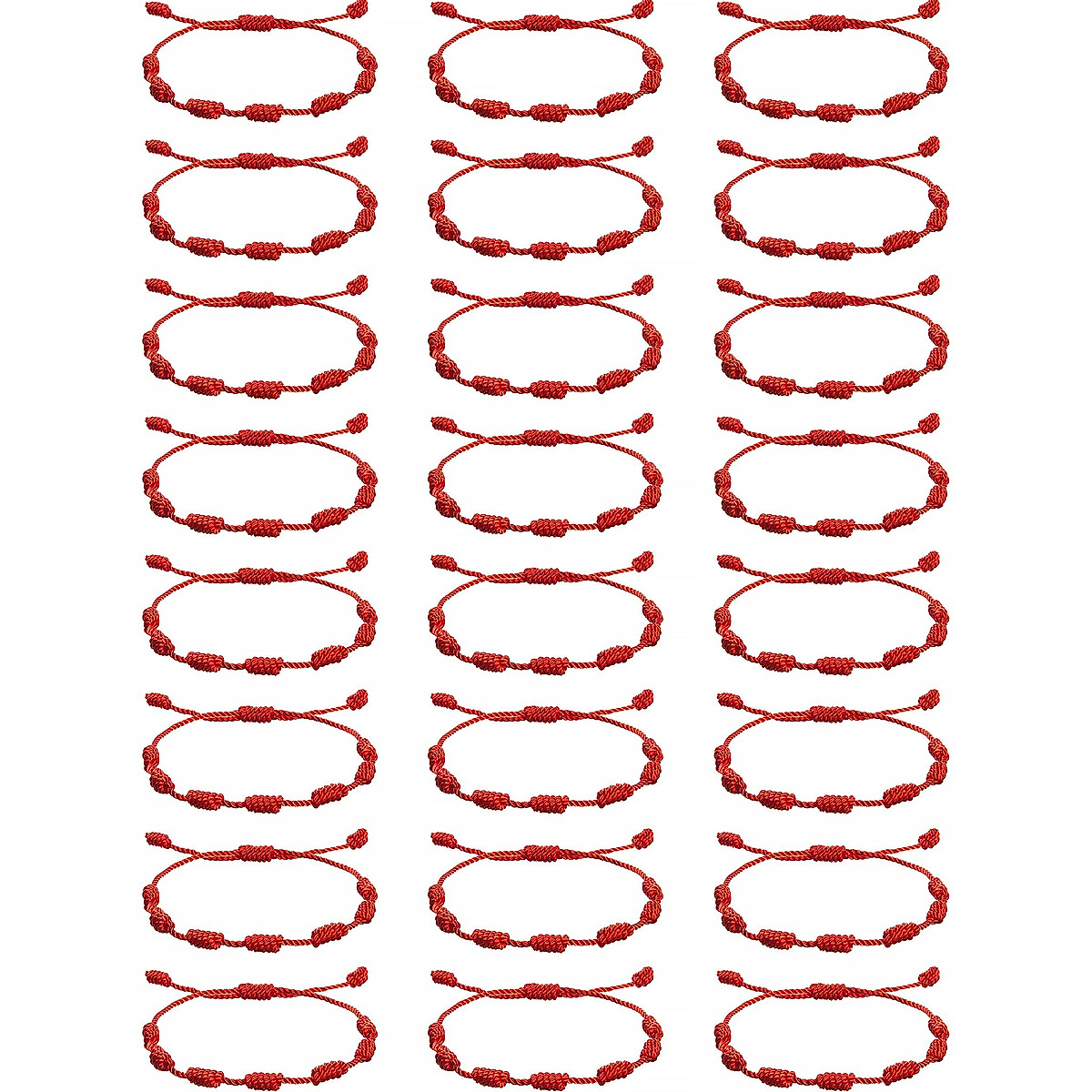 24 Pieces Red Braided Bracelets Adjustable Red Cord Bracelet Knotted Kabbalah Protection Amulet Bracelets Handmade Friendship Bracelets for Women Men Teens Success Prosperity Good Luck (Simple Style)