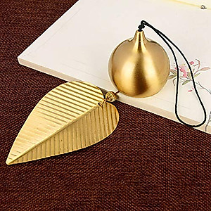 Gold Leaf Hanging Bell Good Luck Bell Wind Chime Home Window Decoration Bell for Wealth and Safe Pendant Chinese Feng Shui Bell