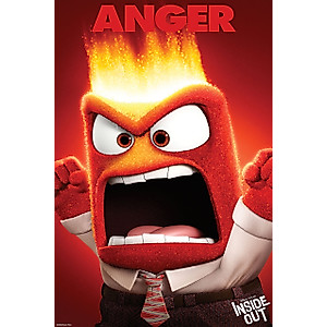 Anger - Inside Out Movie Poster 12 x 18, Glossy Finish (Thick): Joy, Fear, Anger, Disgust, Sadness