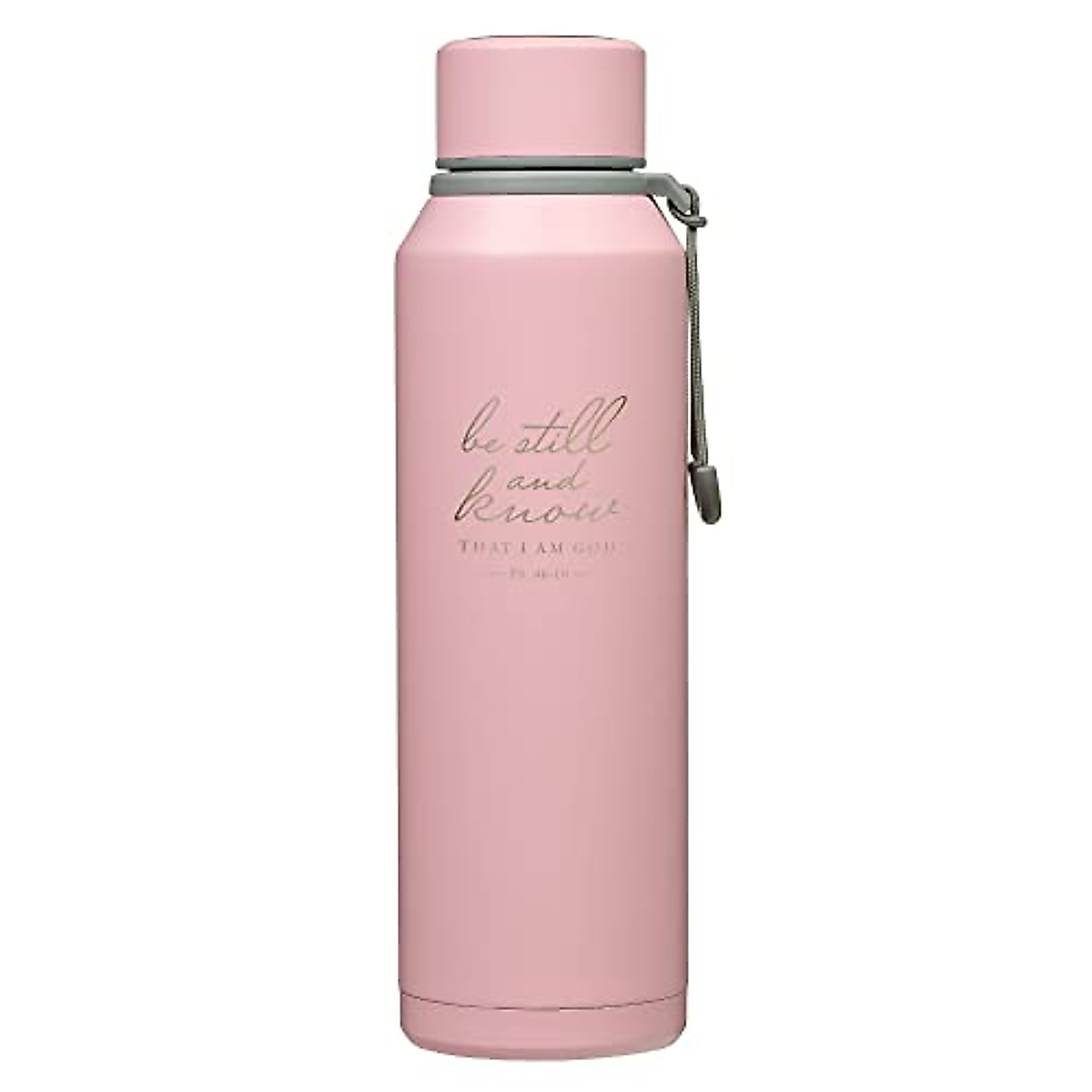 Christian Art Gifts Insulated Stainless Steel Double Wall Vacuum Sealed Water Bottle for Women: Be Still & Know - Psalm 46:10 Inspirational Bible Verse for Hot/Cold Liquids All Day, Pink, 24 fl. oz.