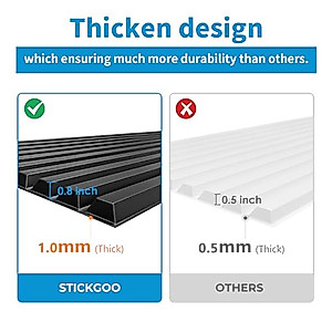 STICKGOO 6PCS 3D Wall Panels Peel and Stick, Main String Slat Wall Paneling, PVC Black 3D Wall Panels for Wall, Drop Ceiling Tiles for Interior Wall Decor, 23.6" x 47.2" x 6PCS, 46.5 Sq.Ft, Black