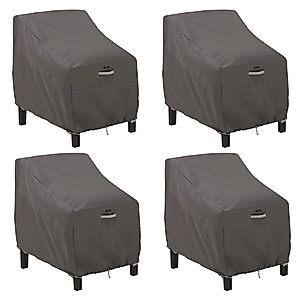 Classic Accessories Ravenna Water-Resistant 38 Inch Deep Seated Patio Lounge Chair Cover, 4 Pack, Patio Furniture Covers