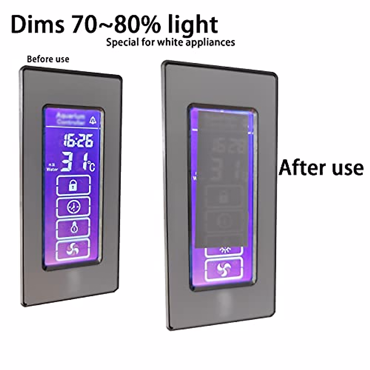 Birllaid Light Blocking Sheets White, Dims 60~80%, 4Pcs Blocking Light Cover, 8 X 4 Inch Light Dimming Sheets for Electronics, Alarm Clock, Radio, Cable, Monitor, LED Number Readable