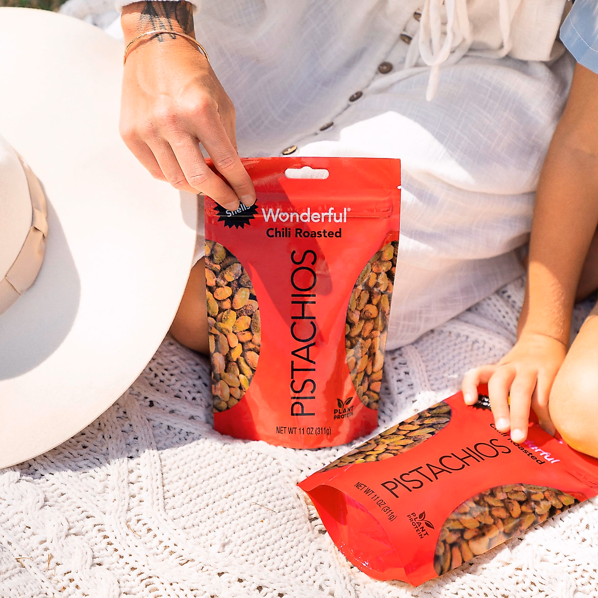 Wonderful Pistachios No Shells, Chili Roasted Nuts, 11 Ounce Resealable Bag, Protein Snacks, Gluten Free College Snacks, Healthy Snacks for Adults