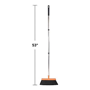 FGY Broom and Dustpan Set for Home, 53" Broom with Dustpan Combo Set, Broom Dust Pan with Long Handle for Indoor Kitchen Lobby Office Garage Floor Sweeping