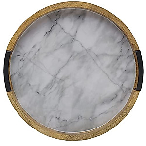 Gourmet Basics by Mikasa Lazy Susan Serving Tray, 14 Inch, Gray Marble